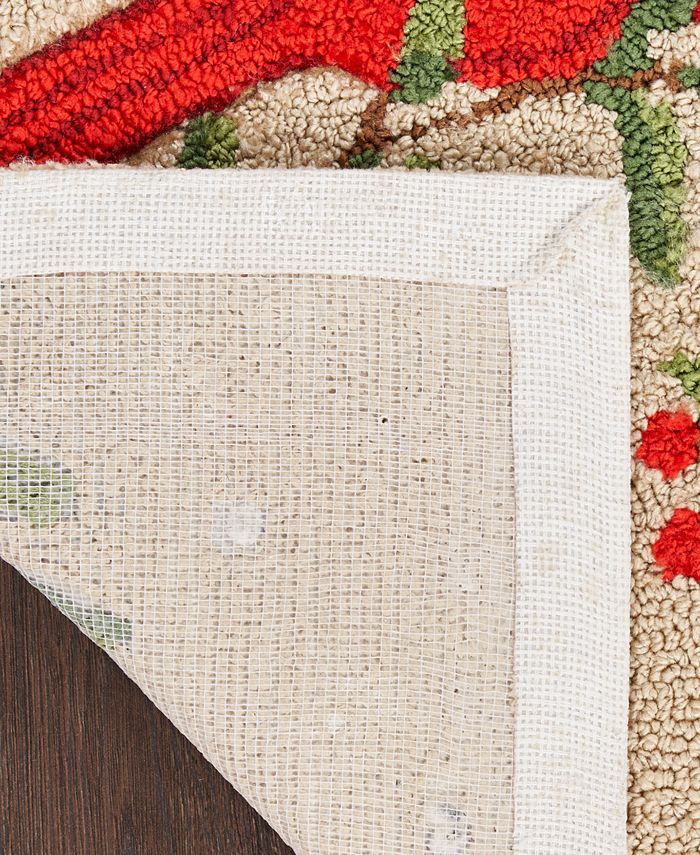 Nourison Home Nourison Cardinals on a Holly Branch Hand Hooked Accent ...