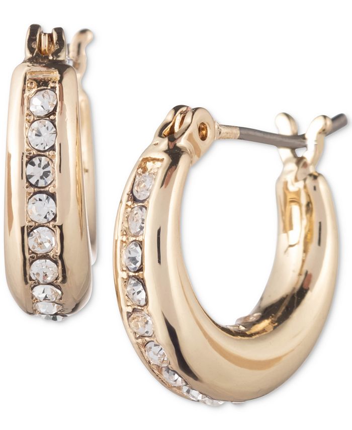 Lauren Ralph Lauren Crystal Sculpted Hoop Earrings, 4/5" - Macy's