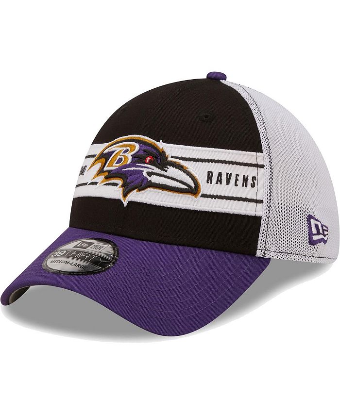 New Era Men's Black, Purple Baltimore Ravens Team Banded 39THIRTY Flex ...