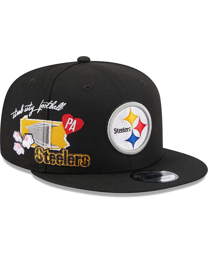 New Era Men's Black Pittsburgh Steelers Icon 9FIFTY Snapback Hat - Macy's