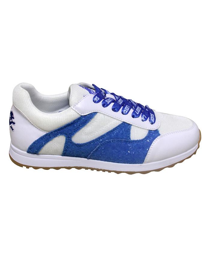 Cuce Women's White Detroit Lions Glitter Sneakers - Macy's