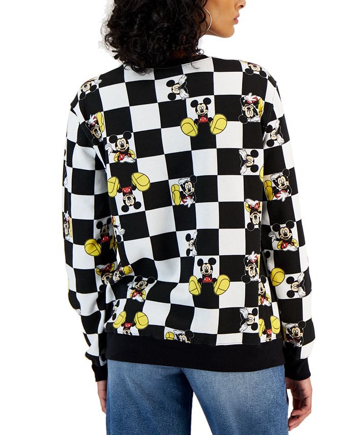 Disney Juniors' Mickey Mouse Checkered Sweatshirt - Macy's