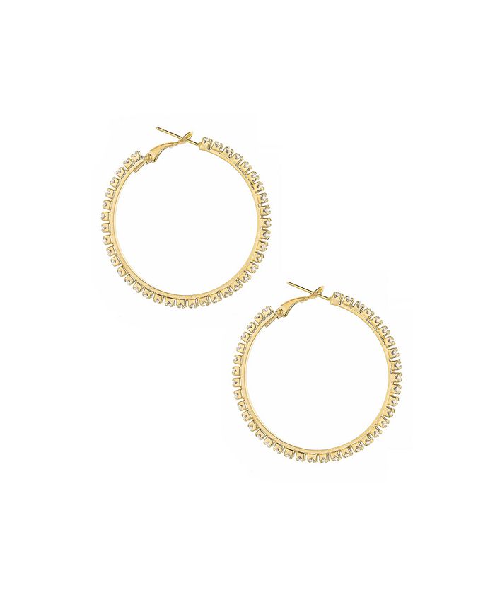 ETTIKA Spotlight 18K Gold Plated Hoop Earrings - Macy's
