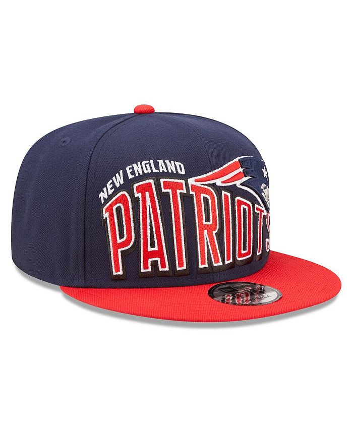 New Era Men's Navy, Red New England Patriots Wordmark Flow 9FIFTY ...