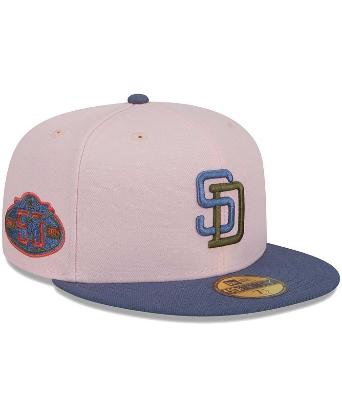 New Era Men's Pink, Blue San Diego Padres Olive Undervisor 59FIFTY ...