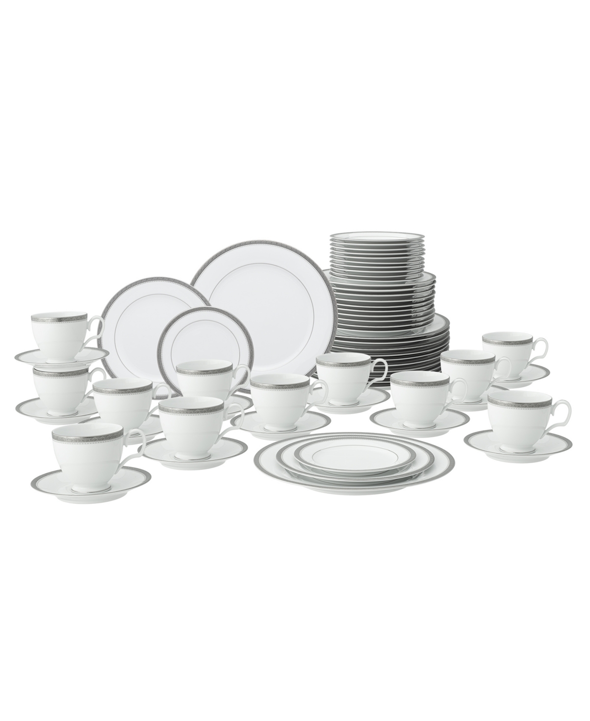 Click here for Noritake Charlotta Platinum 60 Piece Dinnerware Se... prices