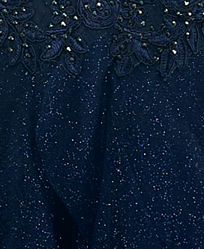 pear culture Juniors' Glitter-Mesh Lace-Up Mini Dress - Macy's