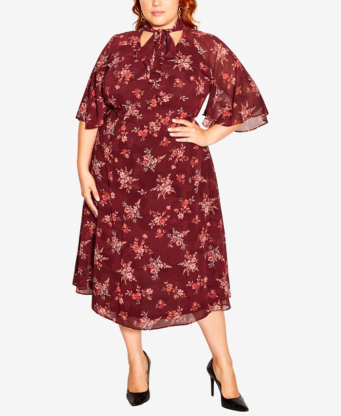 CITY CHIC Trendy Plus Size Alexandra Fit and Flare Maxi Dress - Macy's