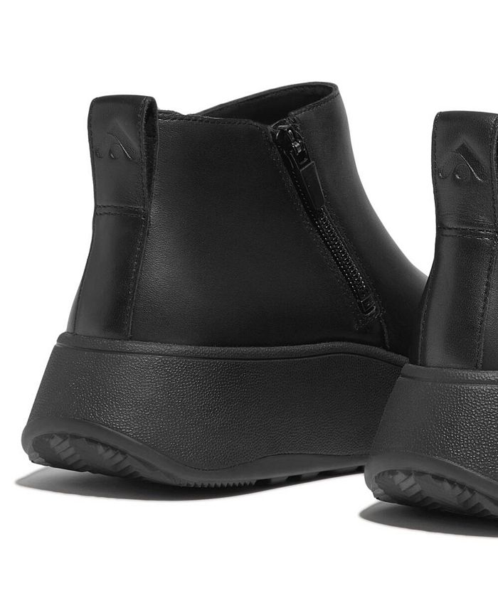 FitFlop Women's F-Mode Leather Flatform Zip Ankle Boots - Macy's