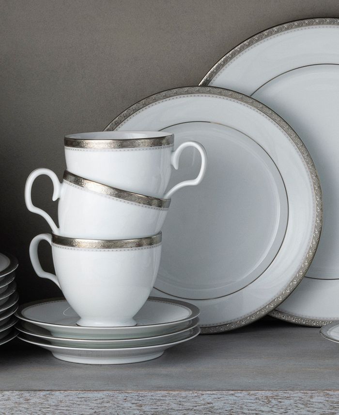 Noritake Charlotta Platinum 60 Piece Dinnerware Set, Service for 12 ...