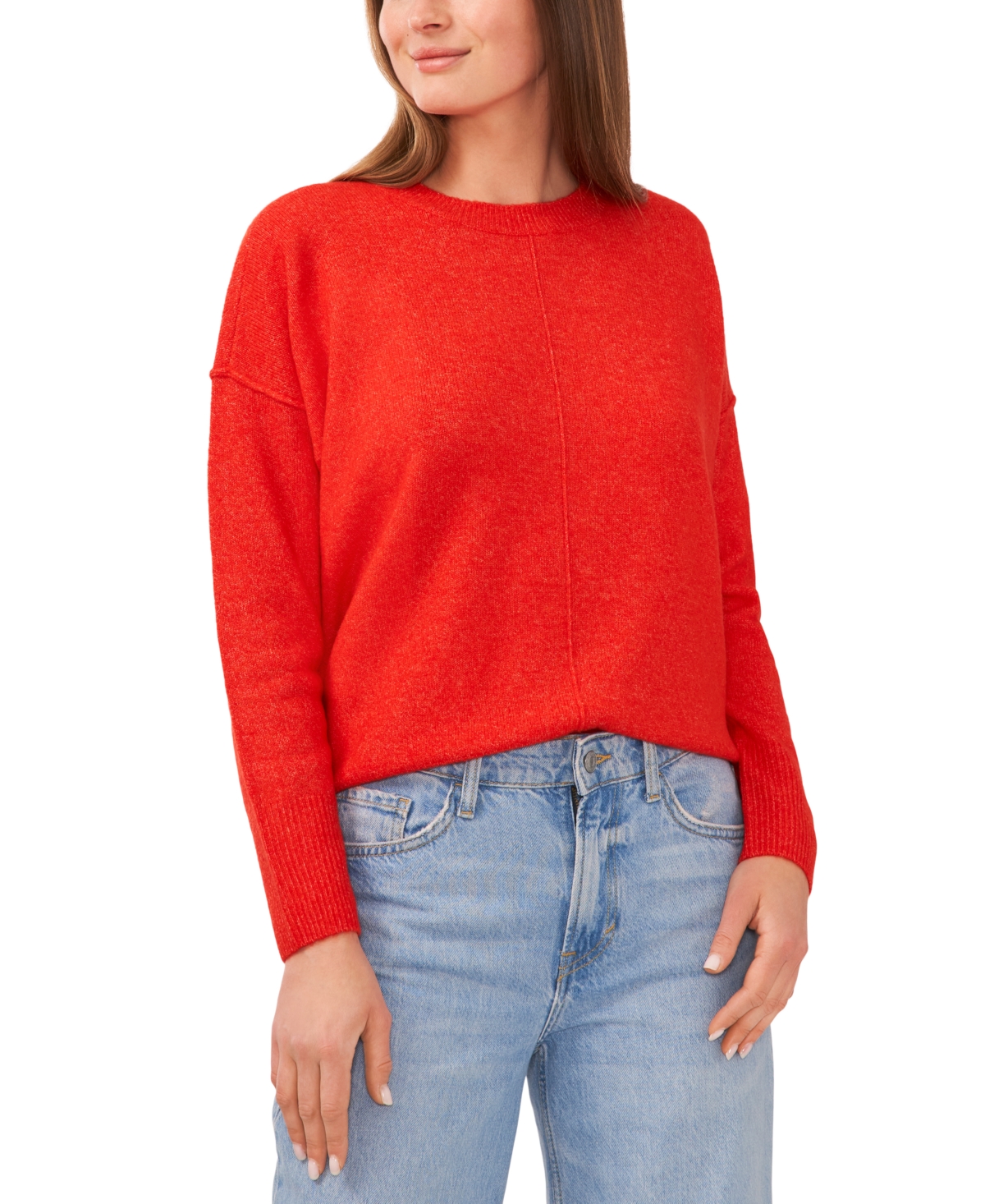 Click here for Vince Camuto Womens Cozy Crewneck Long-Sleeve Exte... prices