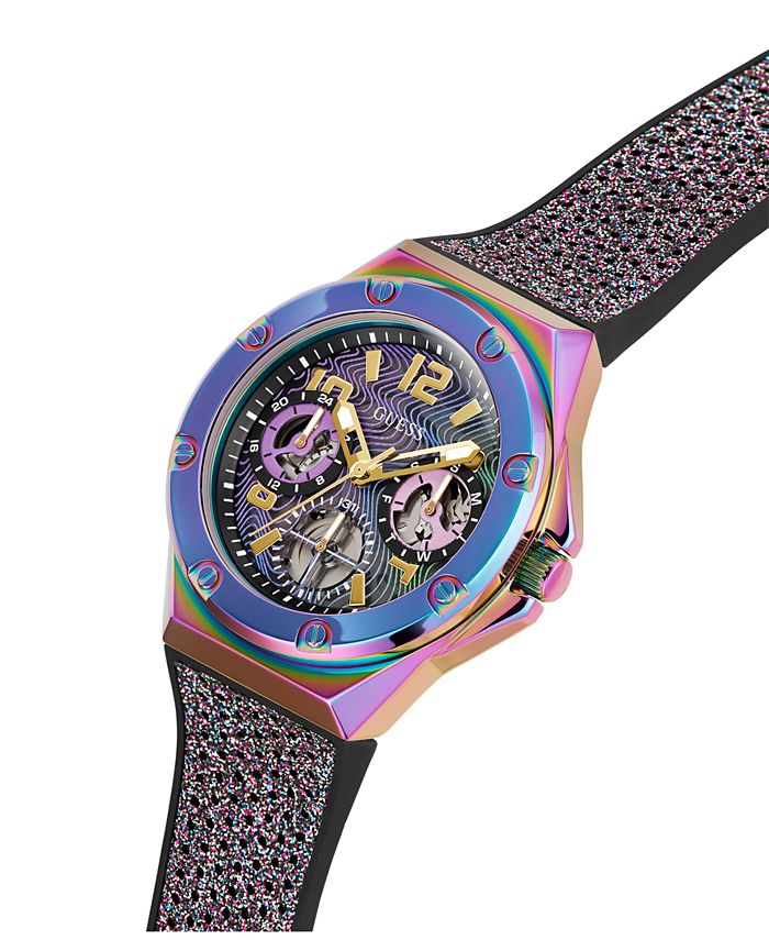 GUESS Women's Multi-Function Two-Tone Silicone Watch 40mm - Macy's