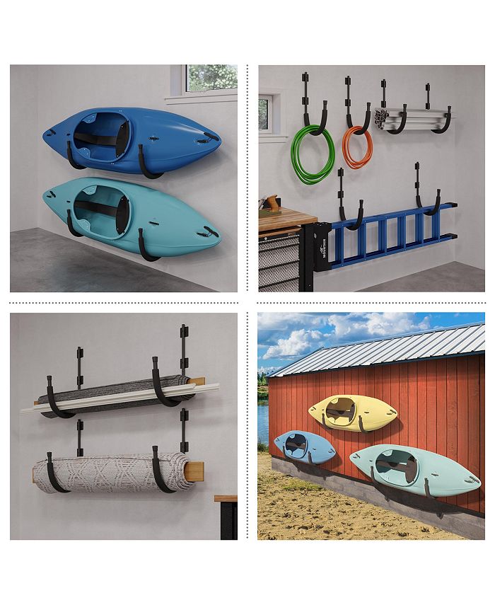 Rad Sportz Kayak Storage Rack - Kayak Wall Mount Hangers with 100lb ...