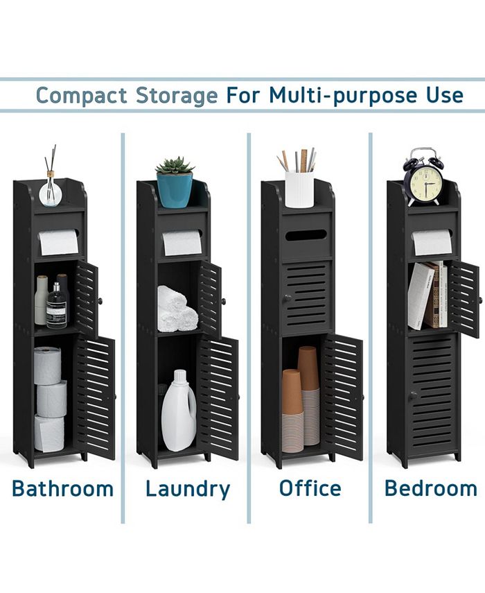 Nestl Narrow Bathroom Storage Cabinet & Organizer with 2 Doors & 3 Shelves - Macy's