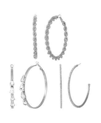 Aaliyah Trio Pave Hoop Earring Set - Macy's