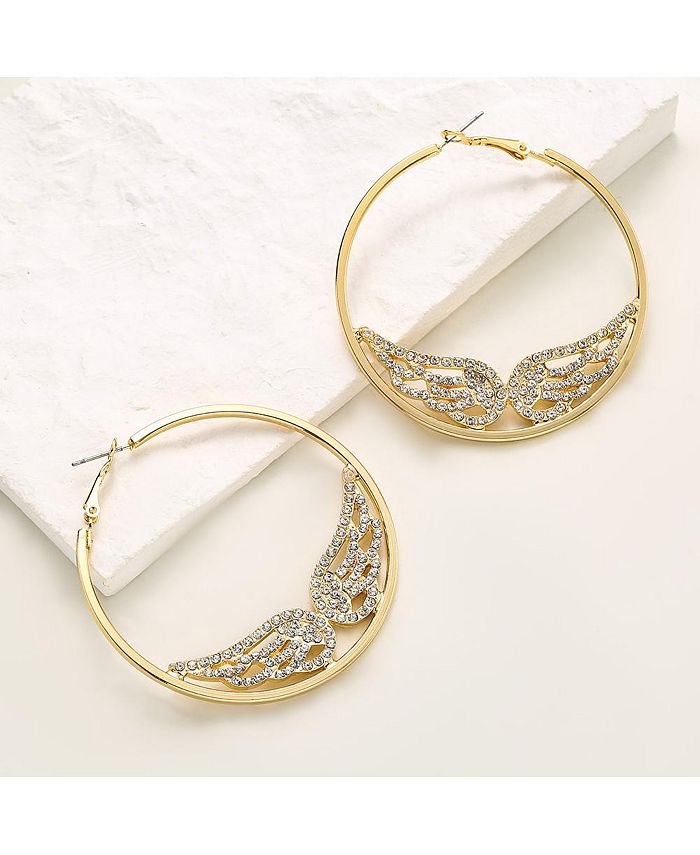 Aaliyah Pave Wing Hoop Earring - Macy's