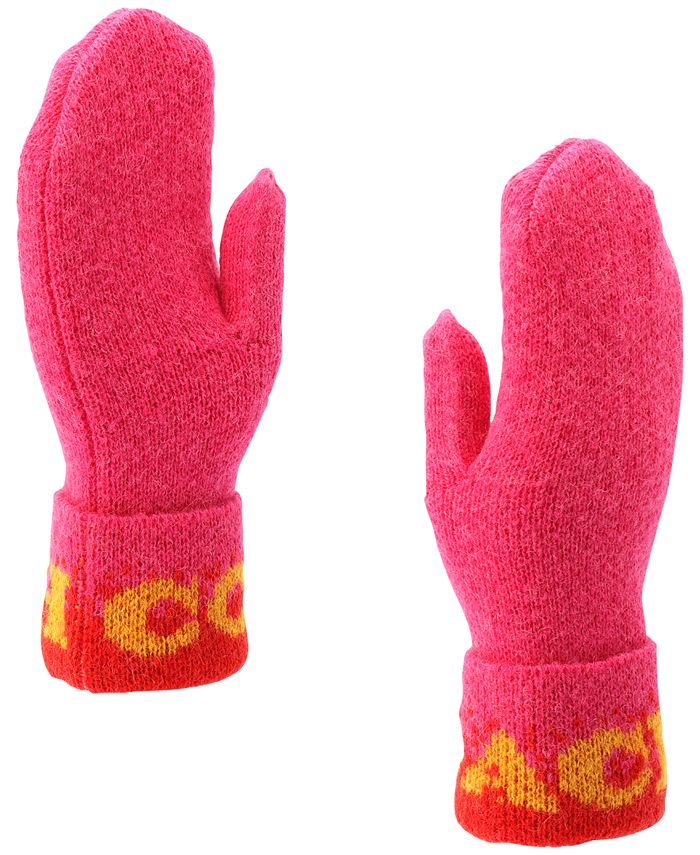 COACH Women's Colorblocked Logo Mittens - Macy's