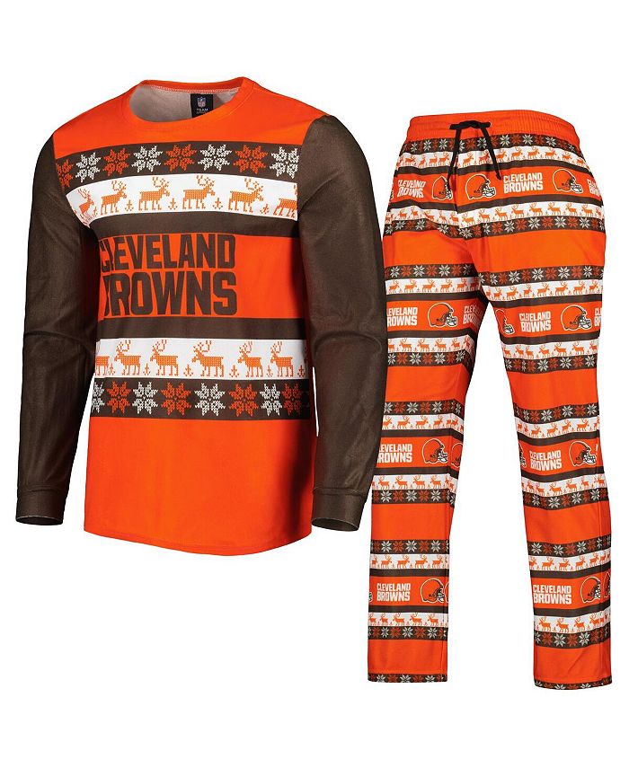 FOCO Men's Orange Cleveland Browns Team Ugly Pajama Set - Macy's