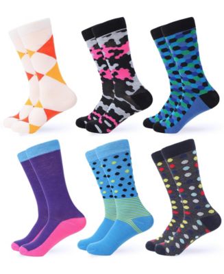 Men's Chic Colorful Dress Socks 6 Pack - Macy's