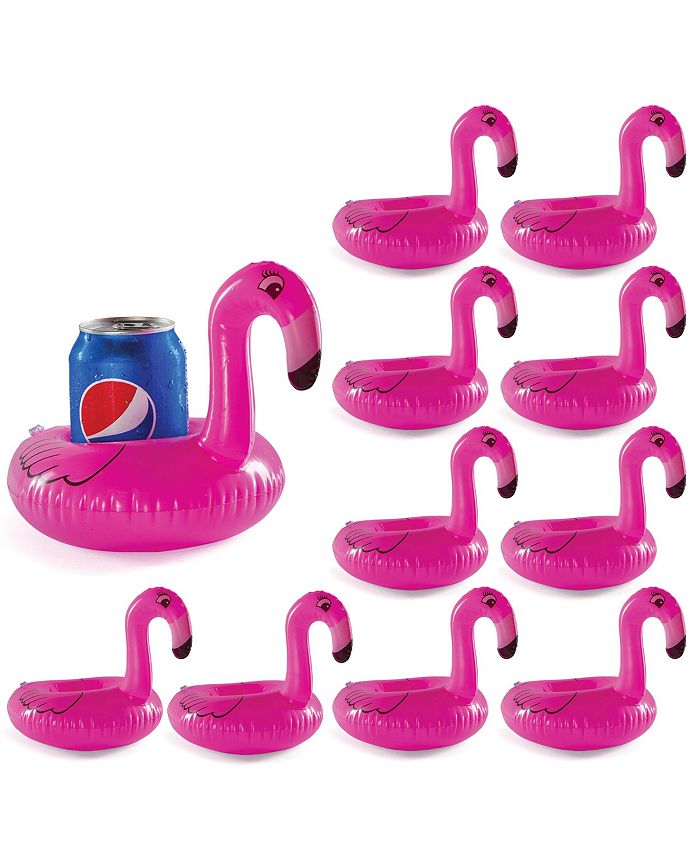 Dollar Deal 24 Drink holders drink floaties, flamingo inflatable ...