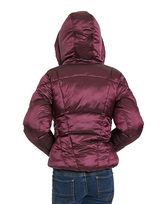 Sam Edelman Big Girls Crystal Satin Puffer Jacket - Macy's