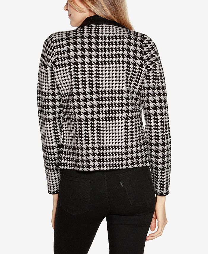 Belldini Black Label Women's Houndstooth Motorcycle Sweater - Macy's