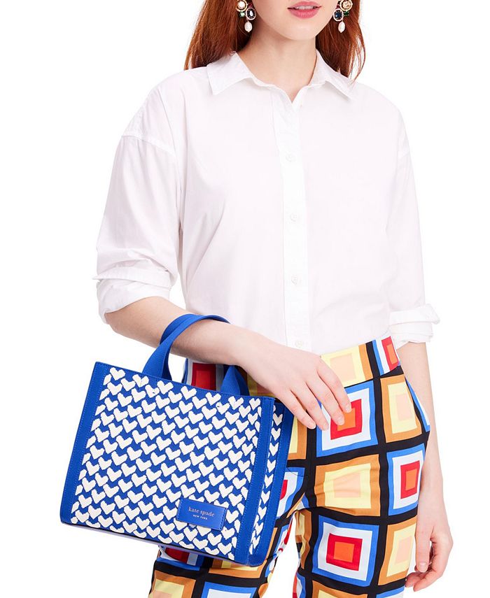 kate spade new york Manhattan Modernist Hearts Knit Jacquard Small Tote ...
