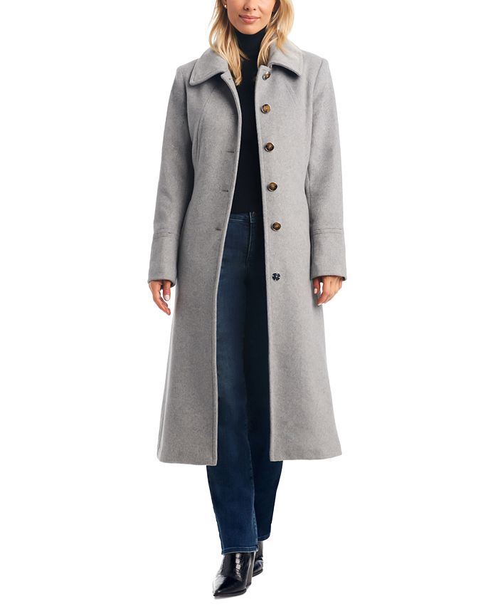 Vince Camuto Women's Single-Breasted Faux-Fur-Trimmed Wool Blend Coat ...