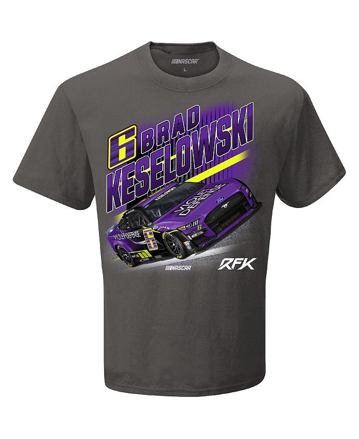 Rfk Racing Men's Charcoal Brad Keselowski Violet Defense Car 1-Spot T ...