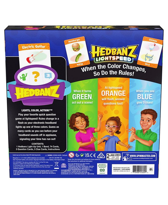 Spin Master Toys & Games Hedbanz Lightspeed Game with Lights Sounds ...