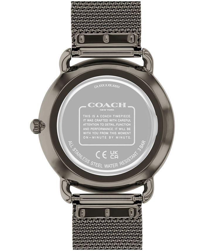 COACH Women's Elliot Grey Stainless Steel Mesh Bracelet Watch 36mm - Macy's