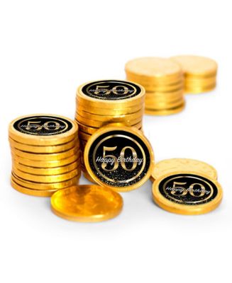 Just Candy 50th Birthday Candy Party Favors Chocolate Coins, 84 Pieces ...