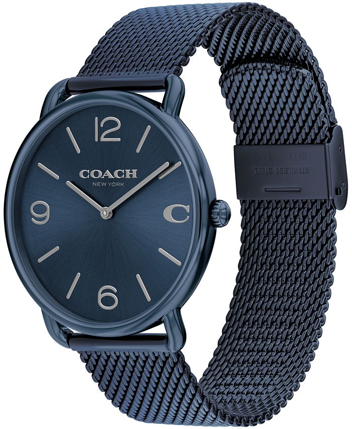 COACH Unisex Elliot Blue Stainless Steel Mesh Bracelet Watch 41mm - Macy's