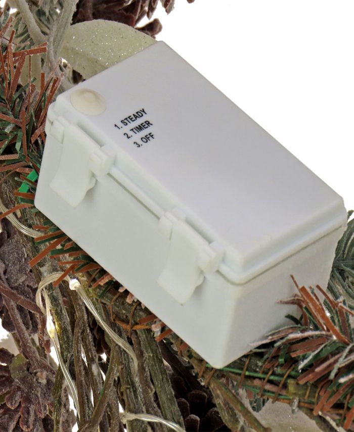 National Tree Company 24" Christmas Alpine Trimmed Snow Lump Wreath ...