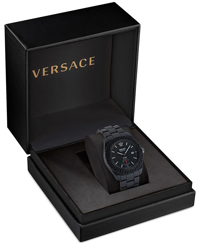 Versace Men's Swiss Automatic Matte Black Ceramic Bracelet Watch 43mm ...
