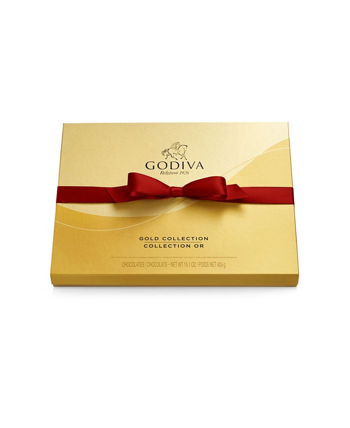 Godiva Assorted Chocolate Gold Gift Box, Red Ribbon, 36 Piece - Macy's