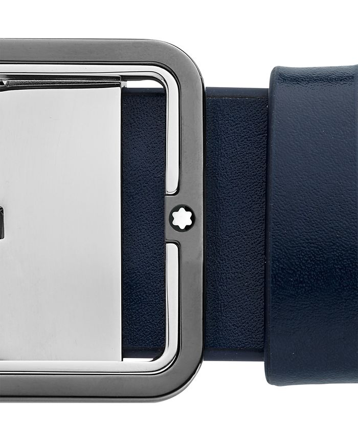 Montblanc Rectangular Buckle Reversible Leather Belt - Macy's