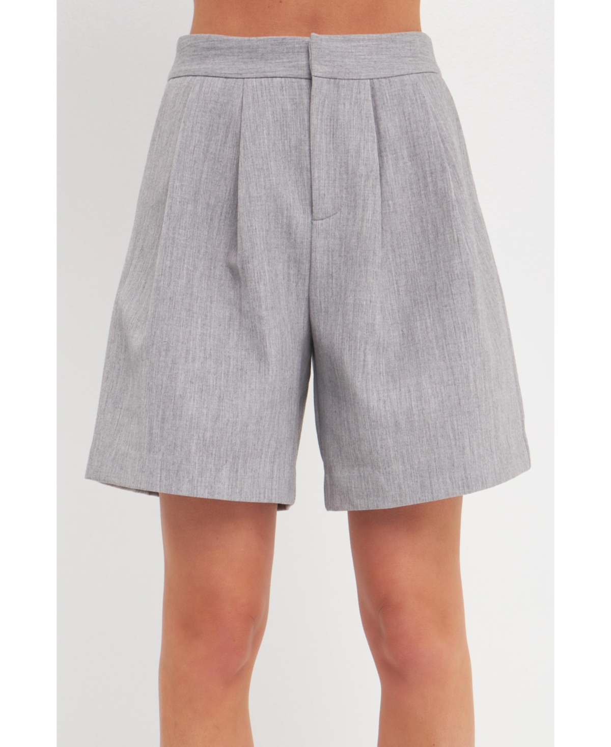 Click here for endless rose Womens Pleated Tailored Shorts - Grey prices