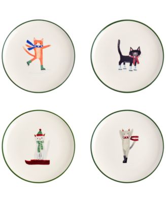 Tabletops Unlimited Furry Cats Appetizer Plates, Set of 4 - Macy's