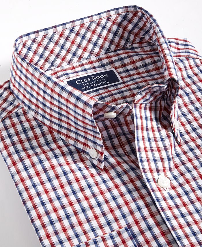 Club Room Men's Regular-Fit Moore Plaid Dress Shirt, Created for Macy's ...