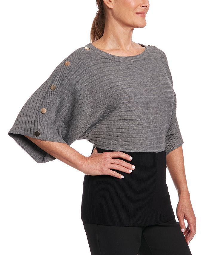 Joseph A Women's Mixed Ribbed Dolman Sweater - Macy's
