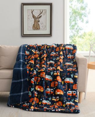 Sutton Home Quilted Velvet to Velvet Reversible Throw 50" x 60" - Macy's