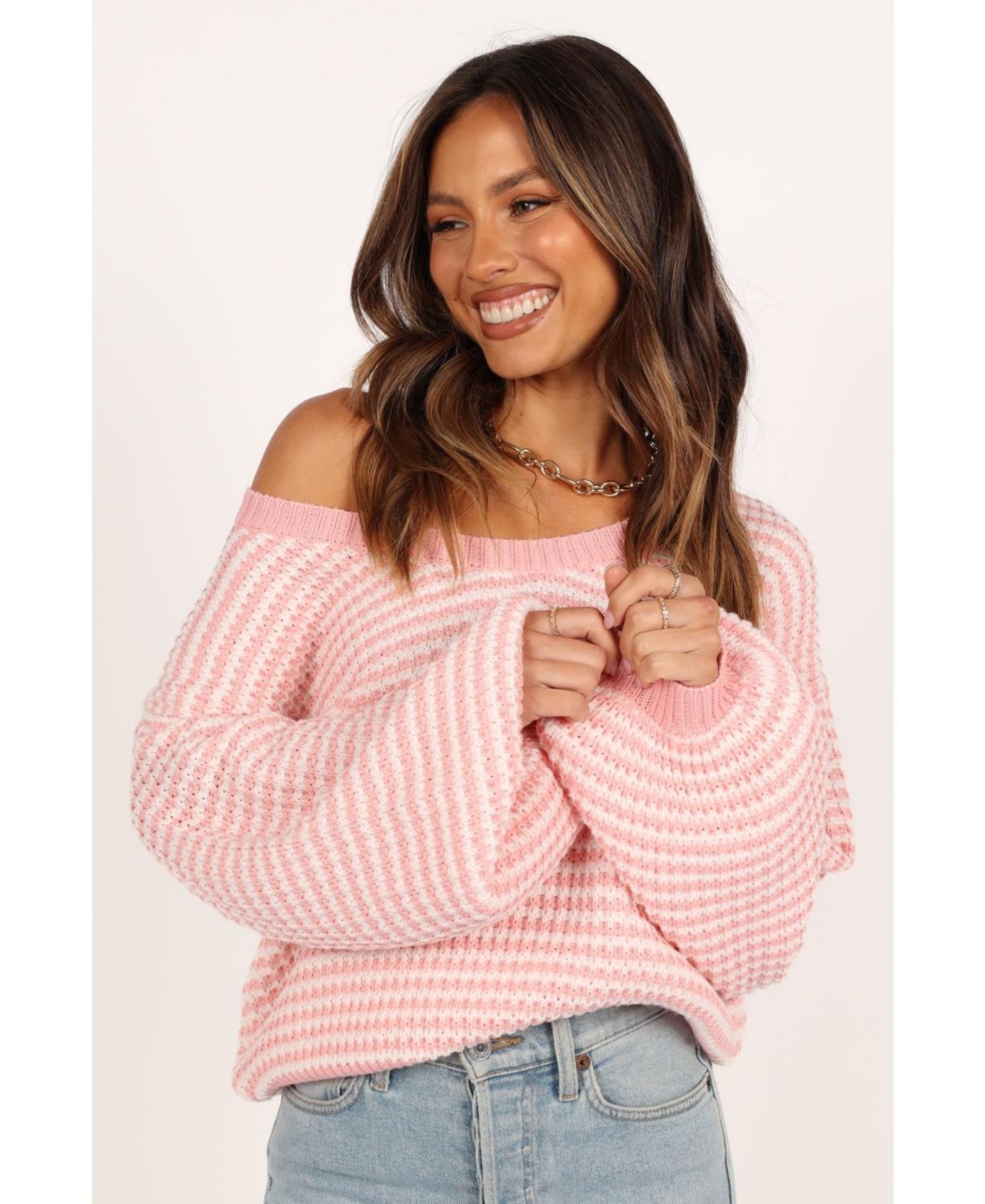 Click here for Petal and Pup Womens Becca Crewneck Waffle Stitch... prices