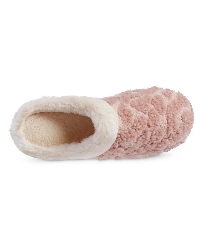 Isotoner Signature Women's Memory Foam Faux Fur Isla Cheetah Hood Back ...
