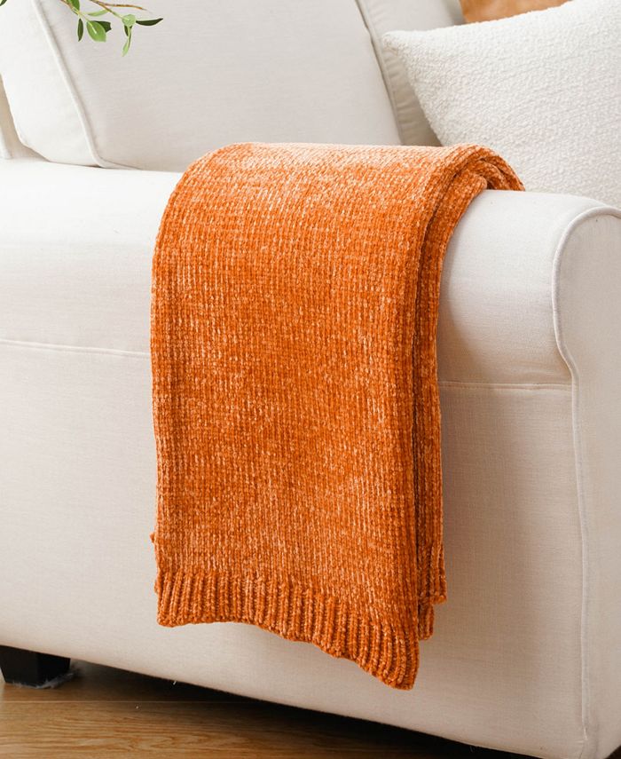 Battilo Lifestyle Solid Woven Micro Chenille Throw, 51" x 67" - Macy's