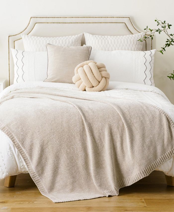 Battilo Lifestyle Solid Woven Micro Chenille Throw, 51" x 67" - Macy's