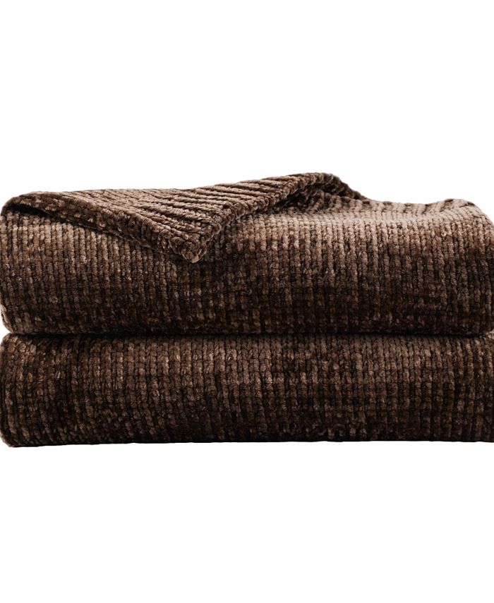 Battilo Lifestyle Solid Woven Micro Chenille Throw, 51" x 67" - Macy's