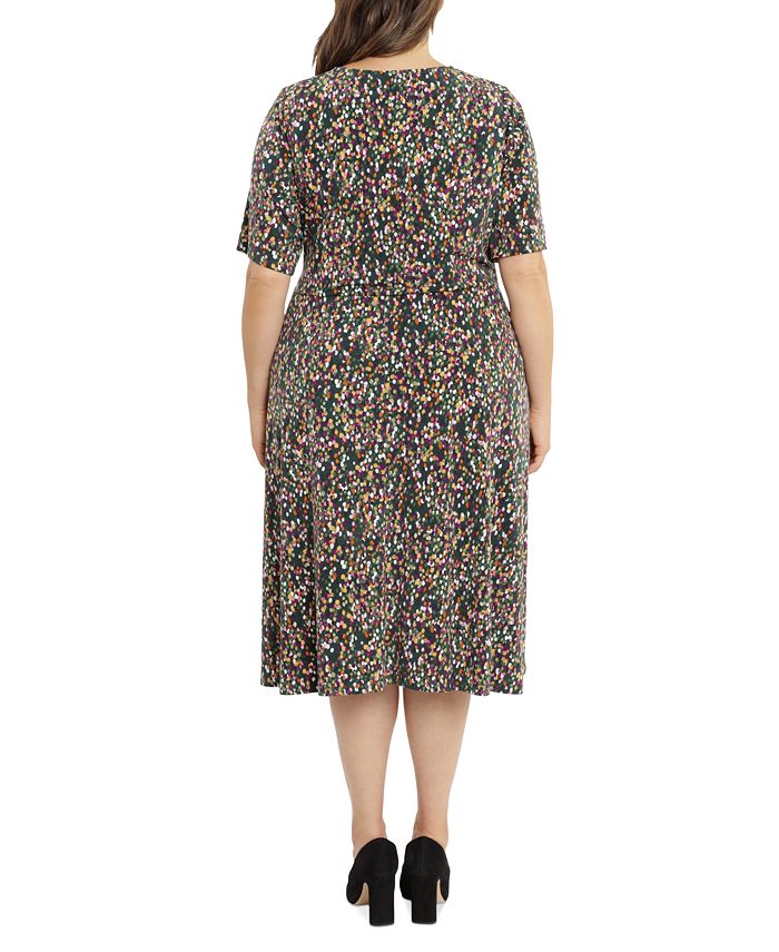 London Times Plus Size Keyhole-Front Midi Dress - Macy's