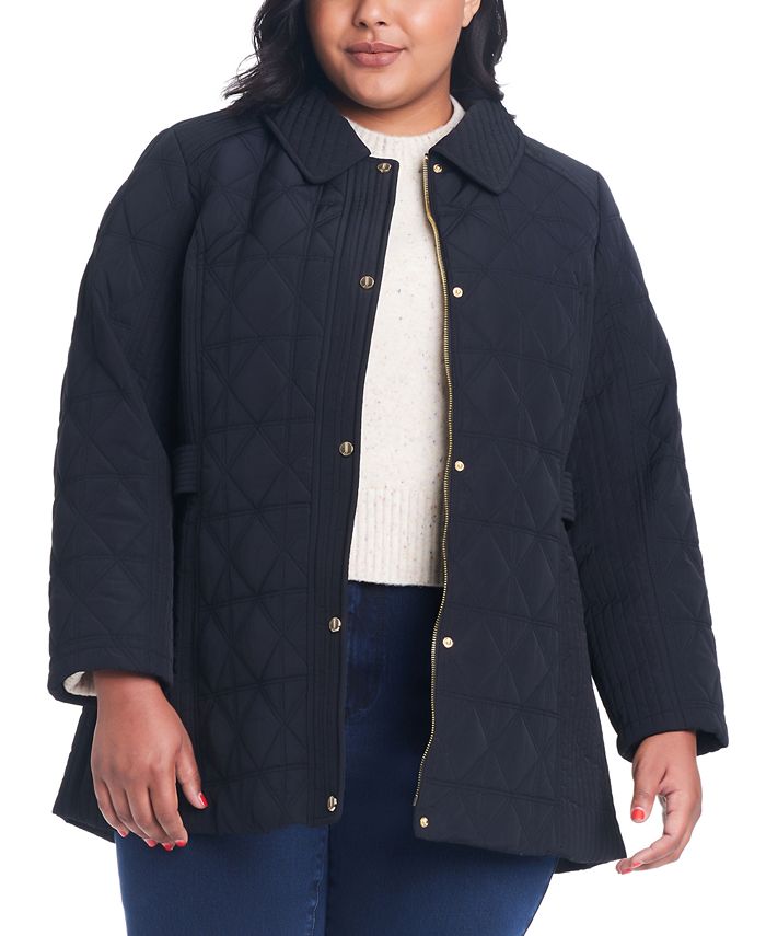 Jones New York Women's Plus Size Hooded Quilted Coat - Macy's
