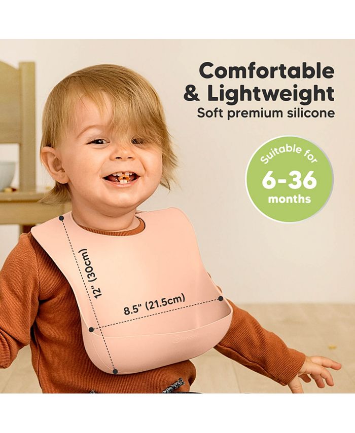 KeaBabies 2-Pack Silicone Bibs For Babies, Food Grade Silicone Baby ...